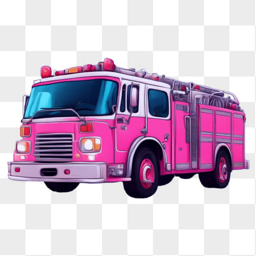 Download Pink Fire Truck Cartoons Online - Creative Fabrica