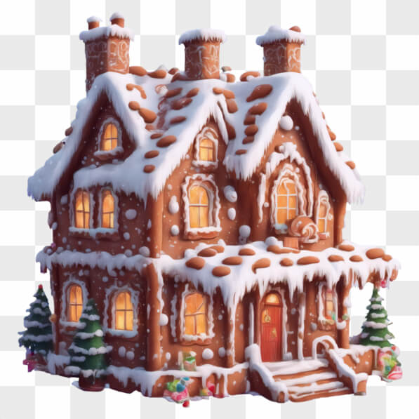 Download Whimsical Gingerbread House in Winter Cartoons Online ...