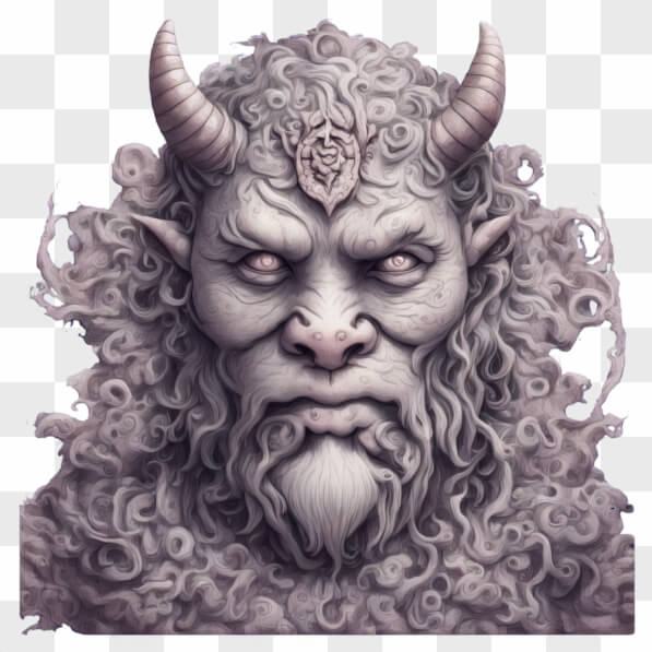 Download Mythical Creature with Curly Hair and Horns Cartoons Online ...