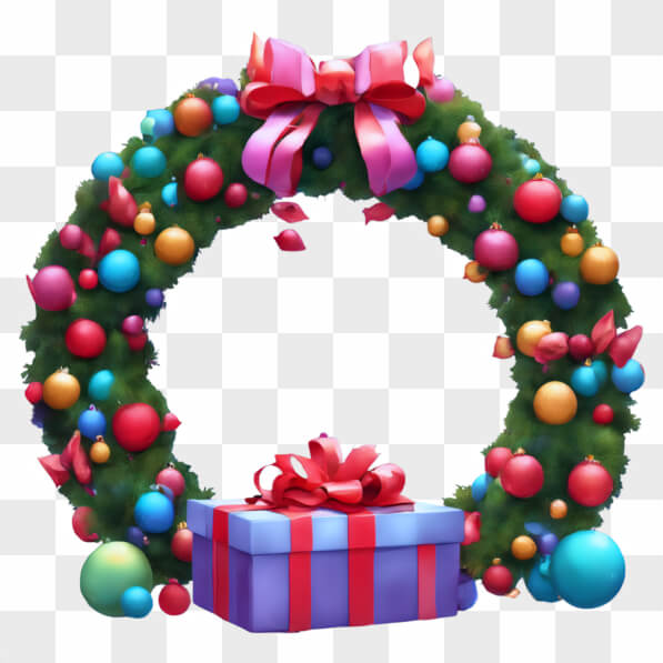 Download Colorful Christmas Wreath and Present Cartoons Online ...