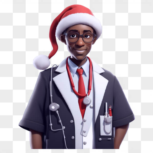 Download Animated Doctor in Santa Hat Cartoons Online - Creative Fabrica