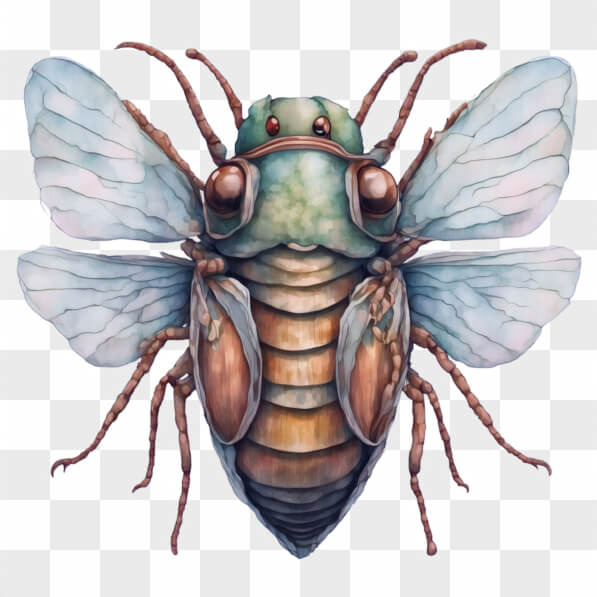 Baixe Cigarra Ilustrada com Asas Translúcidas Cartoons - Creative Fabrica