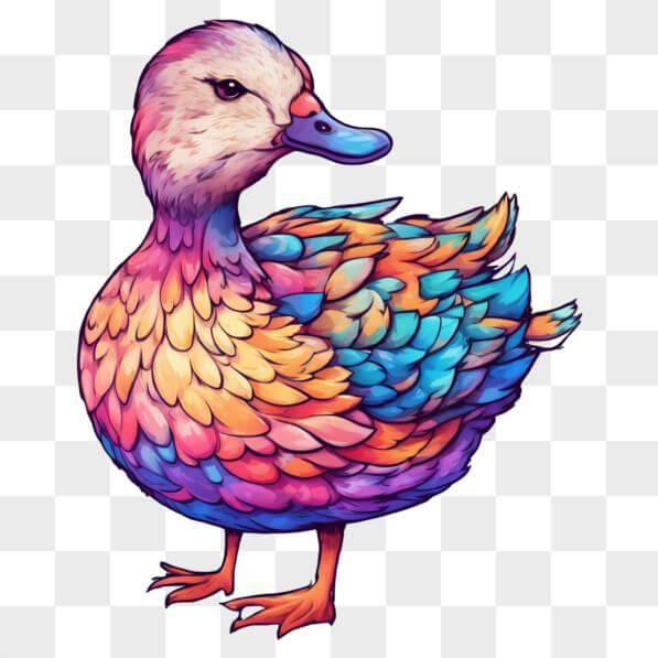 Descarga Pato Colorido Artístico Cartoons En Línea - Creative Fabrica
