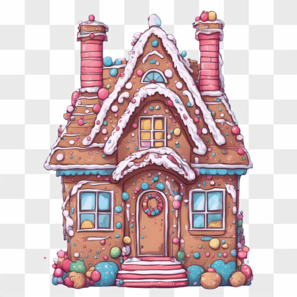 Download Whimsical Gingerbread House with Colorful Candies Cartoons ...