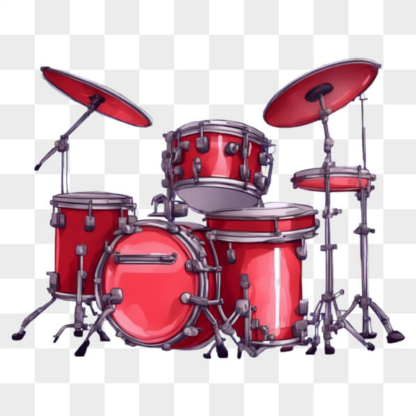 Download Vibrant Red Drum Set Against Black Background Cartoons Online ...