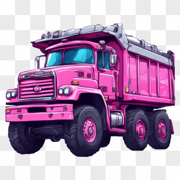 Download Bright Pink Dump Truck Cartoons Online - Creative Fabrica