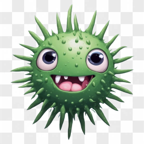 Download Playful Green Microbe Character Cartoons Online - Creative Fabrica