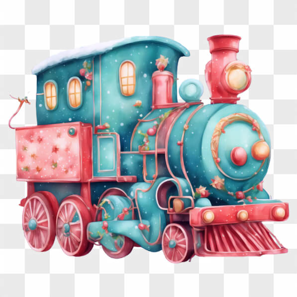 Download Festive Steam Locomotive Cartoons Online - Creative Fabrica