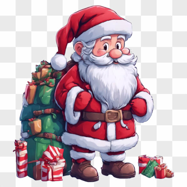 Download Cheerful Santa Claus with Christmas Gifts Cartoons Online ...