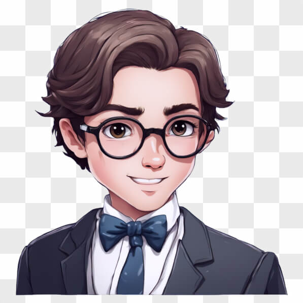 Download Stylized Illustration of a Young Boy in Formal Attire Cartoons ...