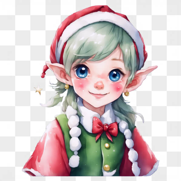 Download Cheerful Cartoon Elf with Santa Hat Cartoons Online - Creative ...