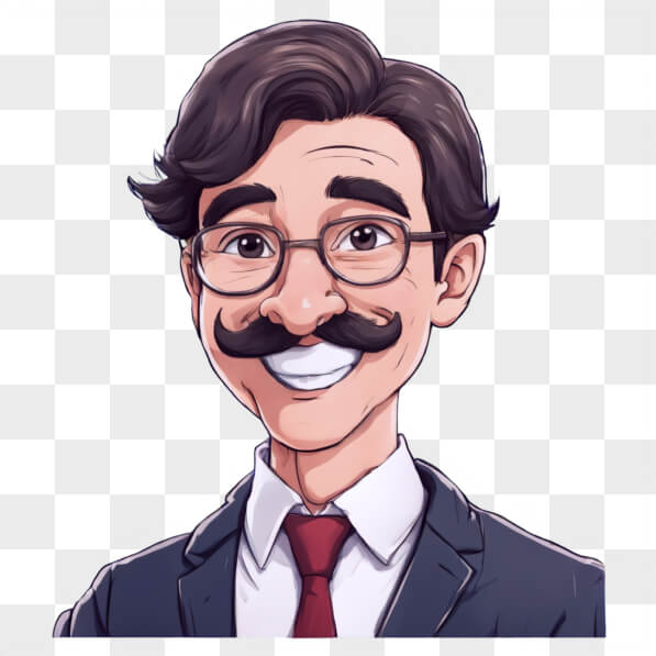 Baixe Personagem de desenho animado de um homem sorridente em um terno ...