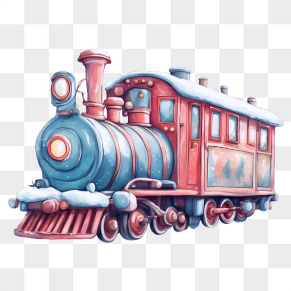 Baixe Locomotiva a Vapor Coberta de Neve Fantasiosa Cartoons - Creative ...