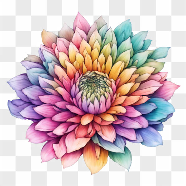 Download Intricate Multi-Colored Flower on Black Background Cartoons ...