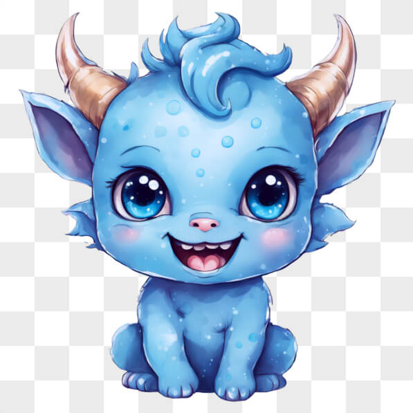 Baixe Personagem Fofo Monstro Azul Cartoons - Creative Fabrica