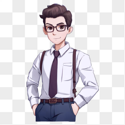 Download Professional Animated Character in Formal Attire Cartoons ...