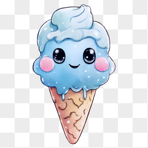 Download Cute Cartoon Blue Ice Cream Cone Cartoons Online - Creative ...