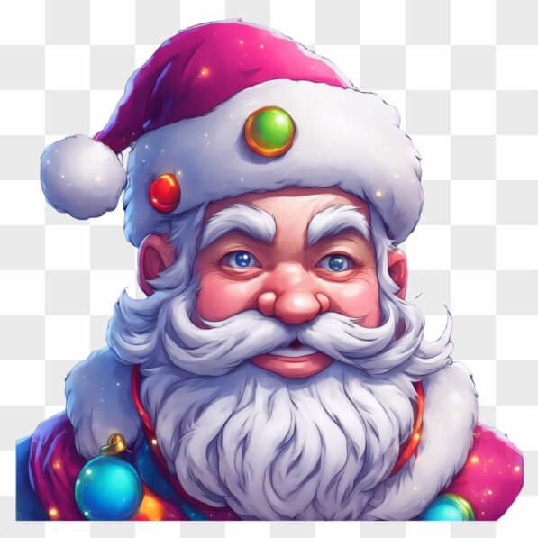 Download Cheerful Santa Claus with Christmas Decorations Cartoons ...