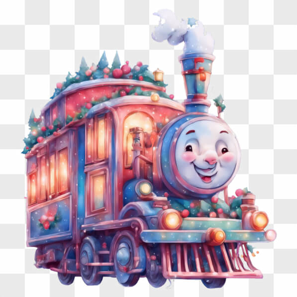 Download Festive Cartoon Train Cartoons Online - Creative Fabrica