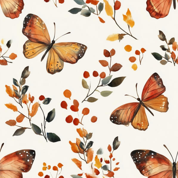 Download Autumn Butterflies and Leaves Pattern Patterns Online ...