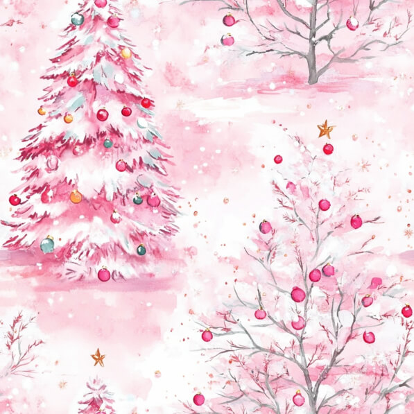 Download Whimsical Pink Christmas Scene Patterns Online - Creative Fabrica
