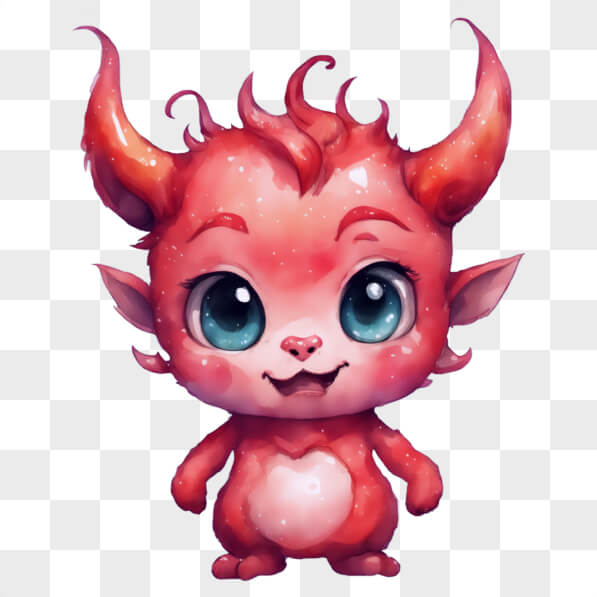 Download Cute Cartoon Red Creature with Blue Eyes Cartoons Online ...