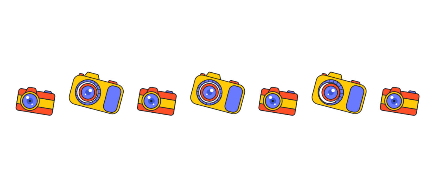 Download Illustrated Series of Colorful Cameras Borders & Corners ...