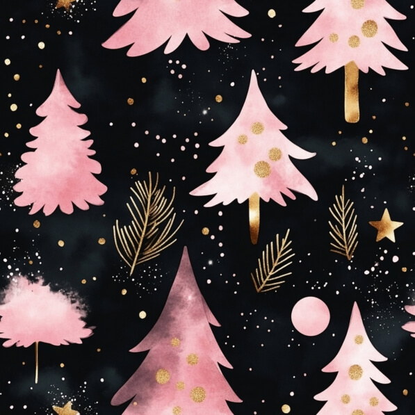 Download Whimsical Holiday Pattern with Pink Trees Patterns Online ...