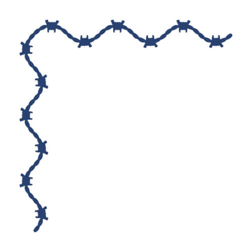 Download Stylized Barbed Wire Design on White Background Borders ...