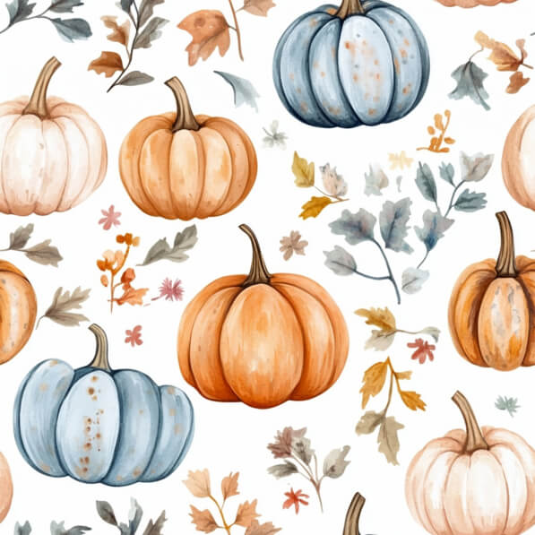 Download Autumn Pumpkins and Leaves Pattern Patterns Online - Creative ...