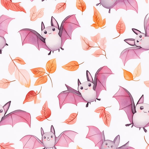 Download Playful Bats and Autumn Leaves Pattern Patterns Online ...