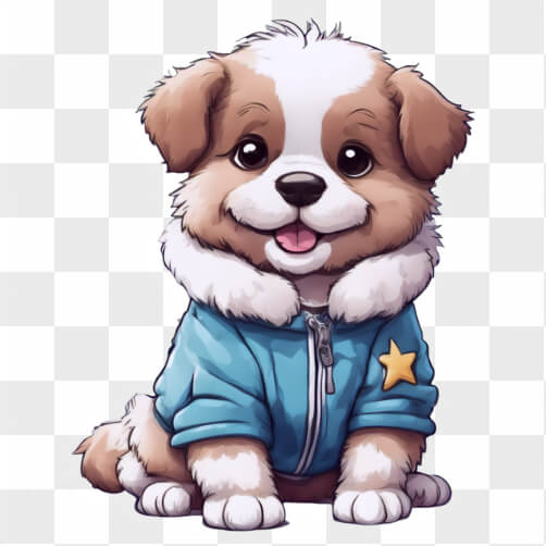 Download Cute Cartoon Puppy in Blue Jacket Cartoons Online - Creative ...