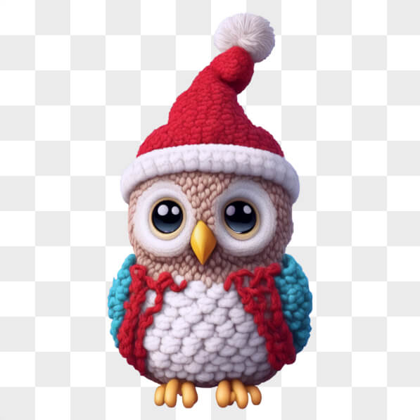 Descarga Búho de Navidad Tejido con Sombrero de Santa Cartoons En Línea ...