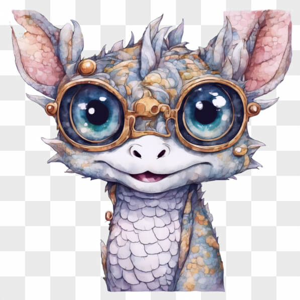 Baixe Personagem de Dragão Fantasioso com Óculos Cartoons - Creative ...