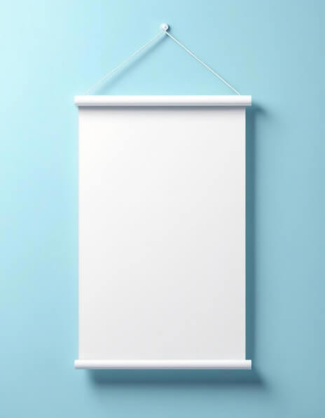 Download Minimalist White Poster on Blue Wall Mockups Online - Creative ...