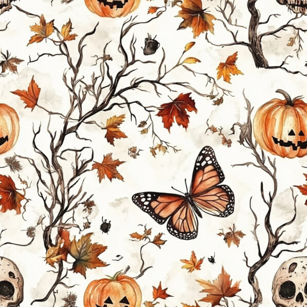 Download Halloween Pattern with Pumpkins and Autumn Leaves Patterns ...