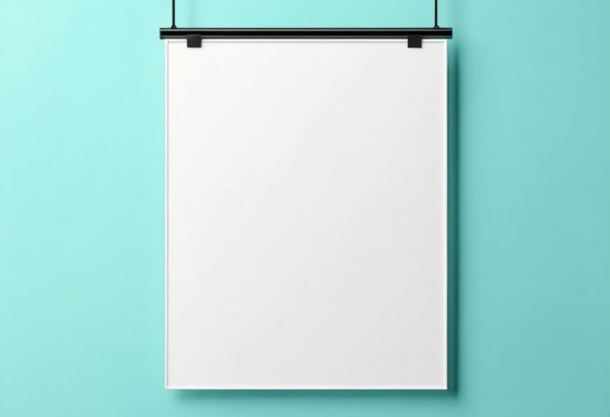 Descarga Póster en blanco en pared turquesa Mockups En Línea - Creative ...