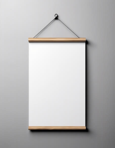 Descarga Póster minimalista en blanco en pared gris Mockups En Línea ...