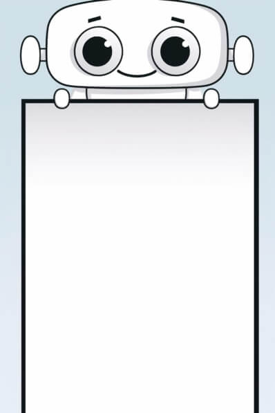 Descarga Robot de dibujos animados amigable con letrero en blanco ...