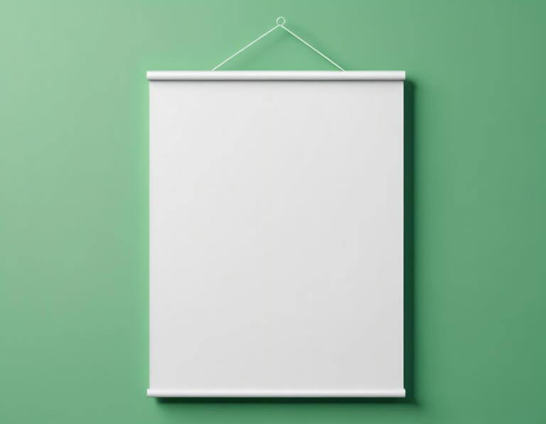 Descarga Póster en blanco en pared verde Mockups En Línea - Creative ...