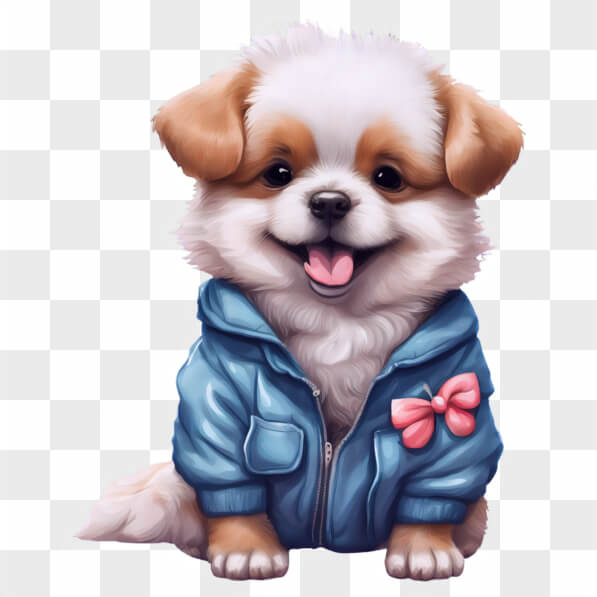 Descarga Perro lindo en un hoodie azul con un lazo rosa Cartoons En ...