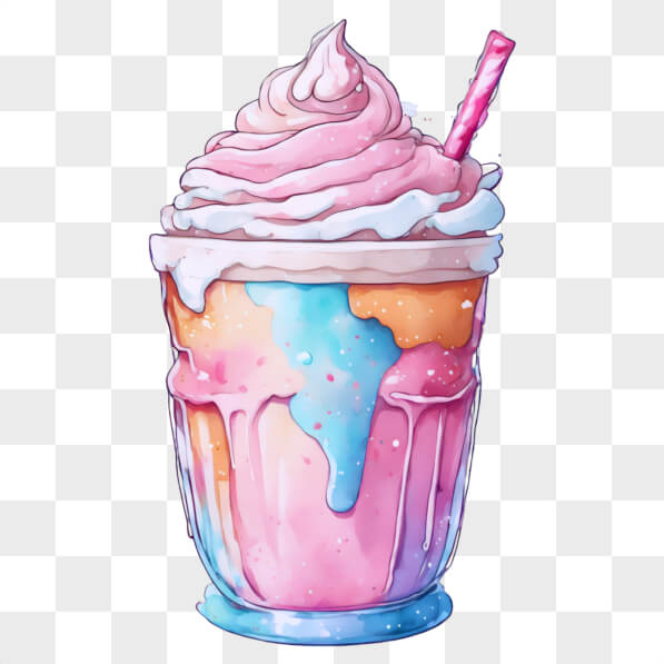 Descarga Bebida de postre colorida con crema batida Cartoons En Línea ...