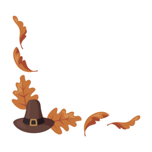 Download Thanksgiving Decorative Border with Leaves and Pilgrim Hat ...