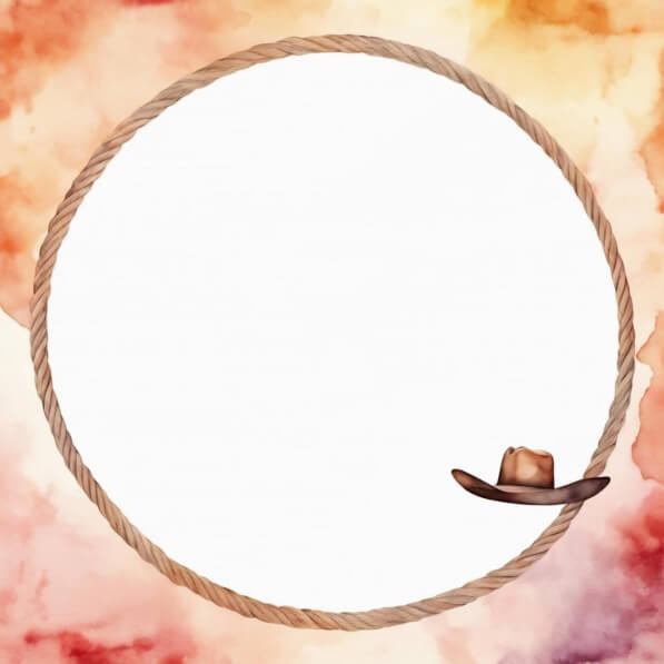 Baixe Moldura Circular com Tema de Cowboy Backgrounds - Creative Fabrica