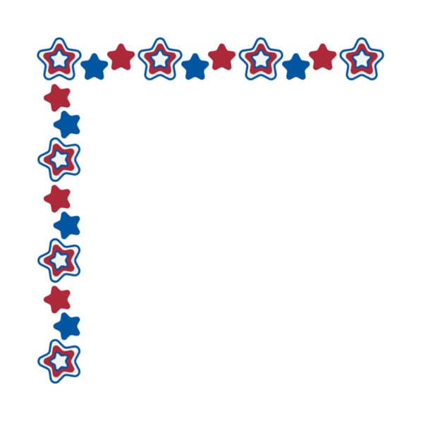 Download Decorative Star Border in Red, White, and Blue Borders ...
