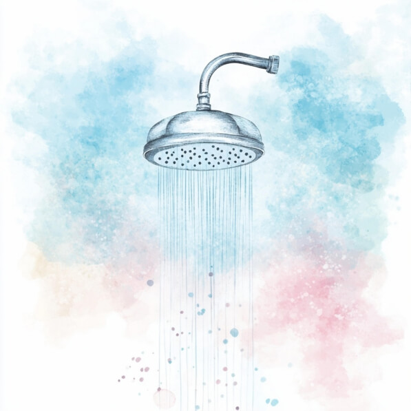 Download Illustration of a Showerhead with Waterfall Backgrounds Online ...