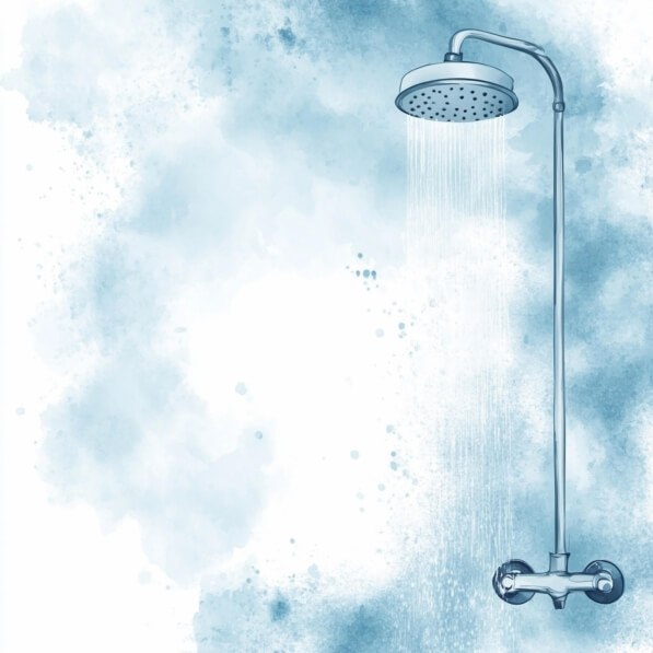 Download Stylized Showerhead Illustration with Water Backgrounds Online ...