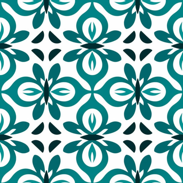 Descarga Intrincado patrón floral en verde azulado y negro Patrones En ...