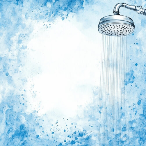 Download Artistic Shower Illustration with Watercolor Background ...