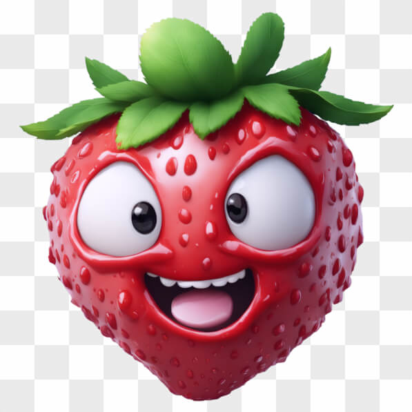Baixe Personagem de Morango de Cartoon Feliz Cartoons - Creative Fabrica